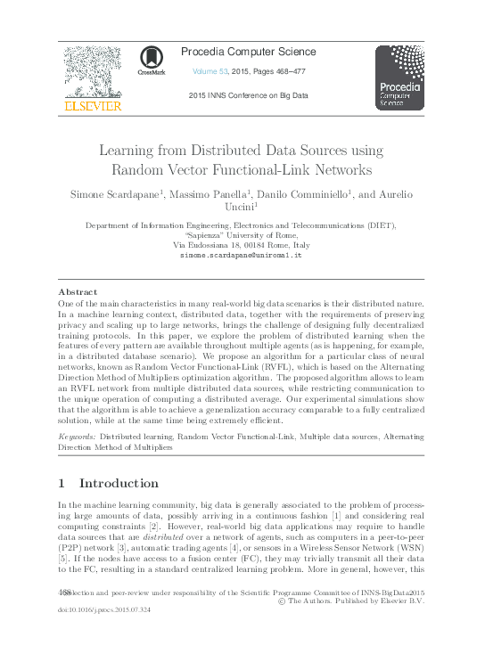 Pdf Learning From Distributed Data Sources Using Random Vector 3722