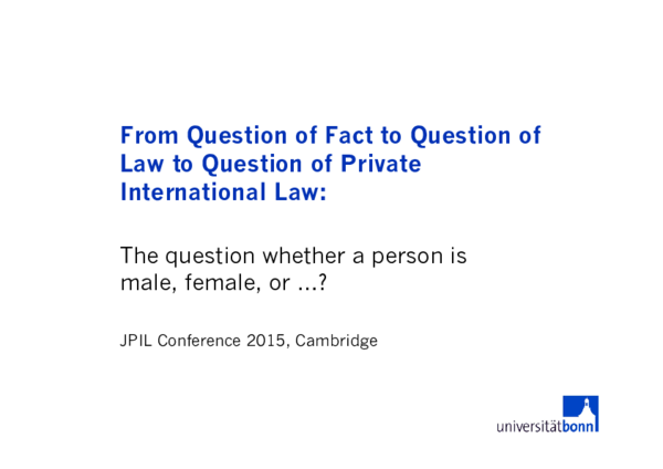 (PDF) From Question of Fact to Question of Law to Question of Private ...