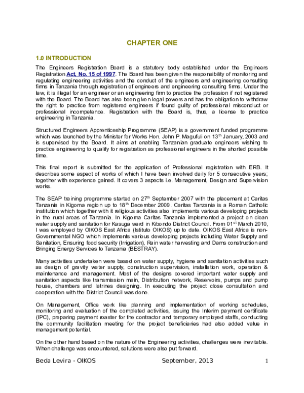 CHAPTER ONE 1.0 INTRODUCTION