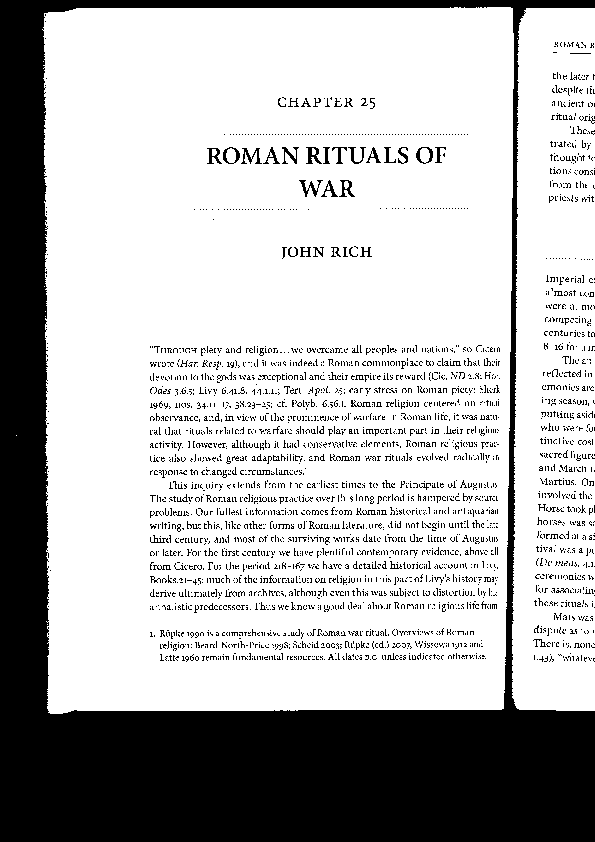 (PDF) Roman rituals of war