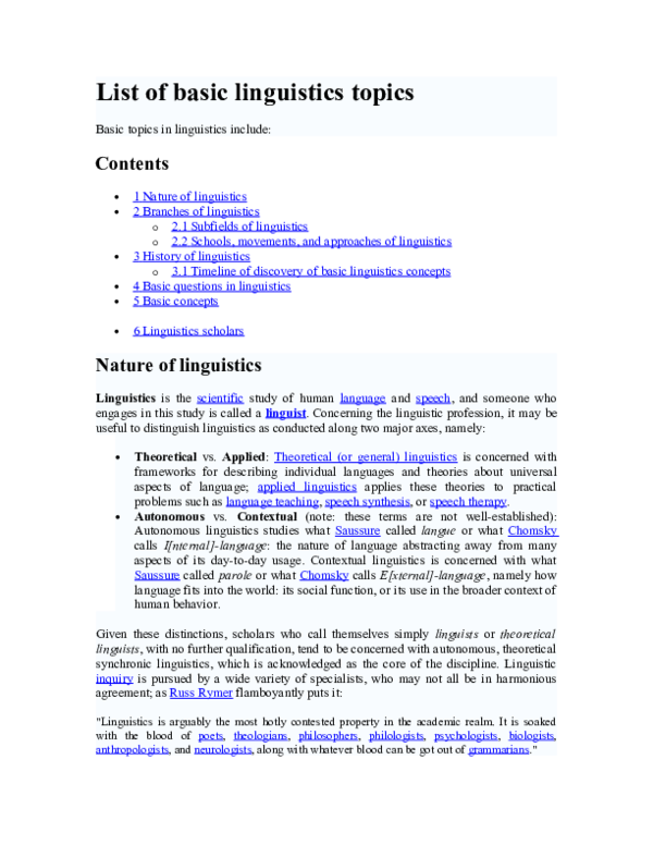 (PDF) Linguistics