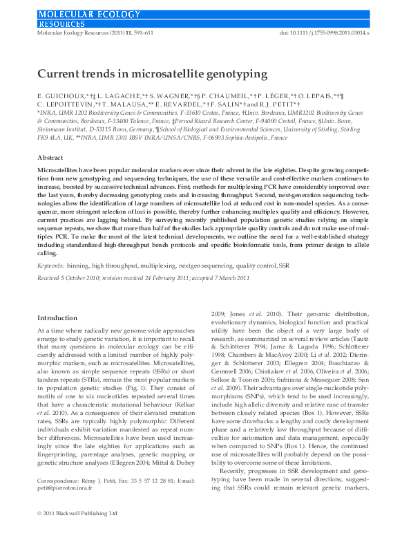Current Trends In Microsatellite Genotyping