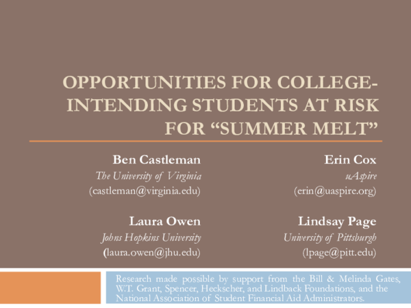 (PDF) US Department of Education College Access Affinity Group ...