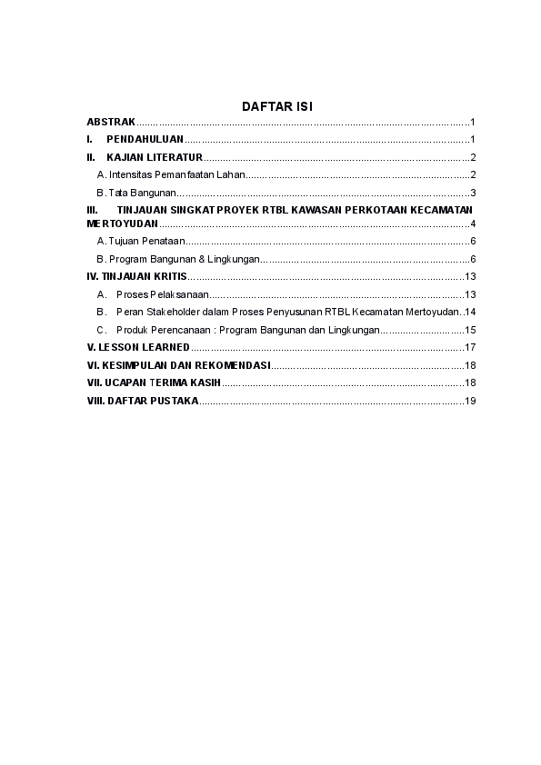 (DOC) Laporan Kerja Praktik Critical Review Penyusunan RTBL Perkotaan ...