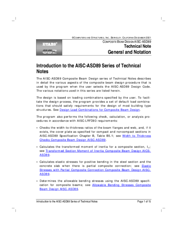 (PDF) Introduction to the AISC-ASD89 Series of Technical Notes ...
