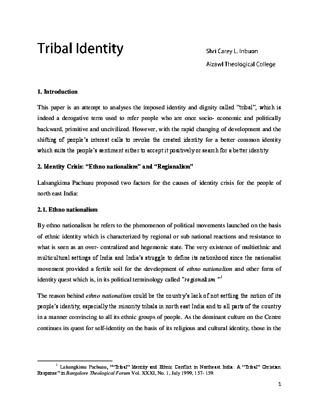 (PDF) Tribal Identity