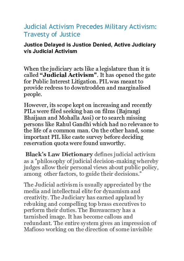 (PDF) Judicial Activism