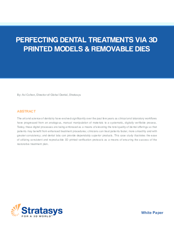 (PDF) F O R A 3 D W O R L D White Paper PERFECTING DENTAL TREATMENTS ...