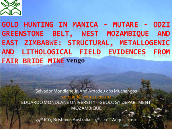 (PDF) Gold hunting in Manica - Mutare - Odzi greenstone belt, West ...