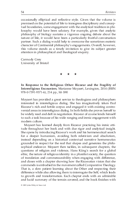 (PDF) Gavin D'Costa Review of In Response to the Religious Other ...