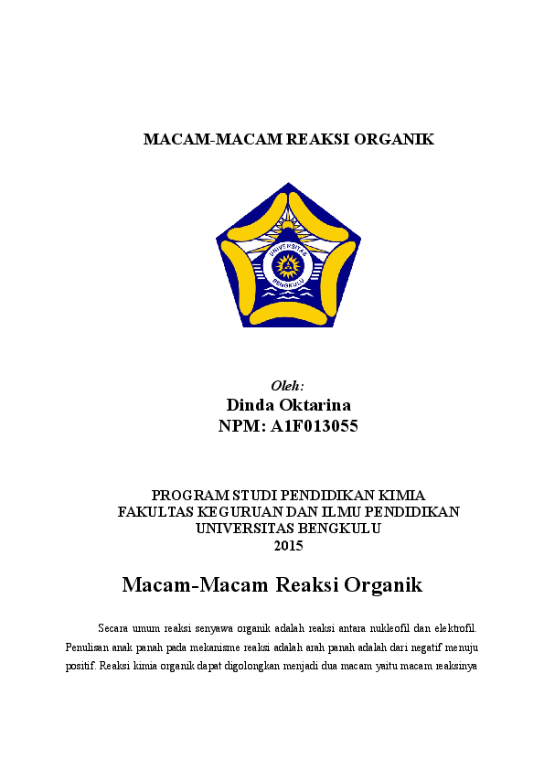 (DOC) Reaksi reaksi organik (DOC) Reaksi reaksi organik