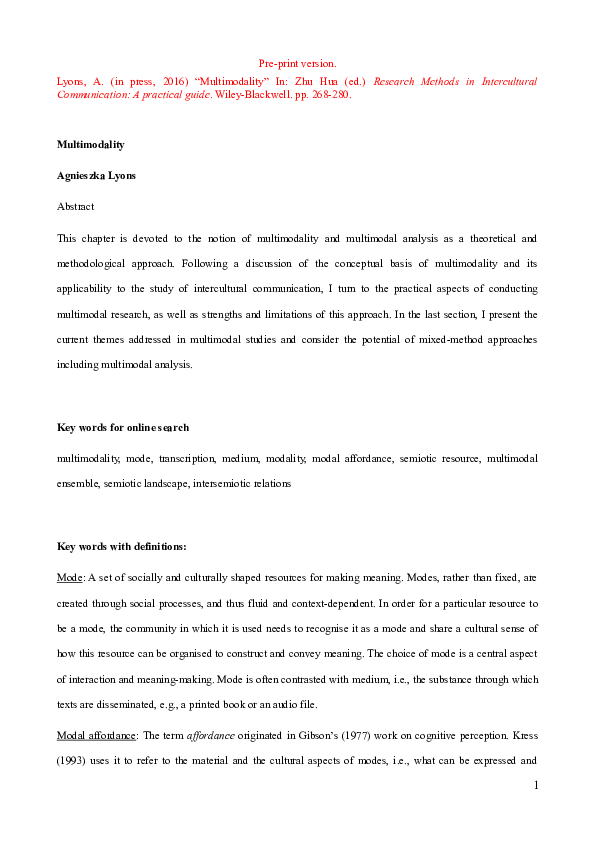 (PDF) Multimodality