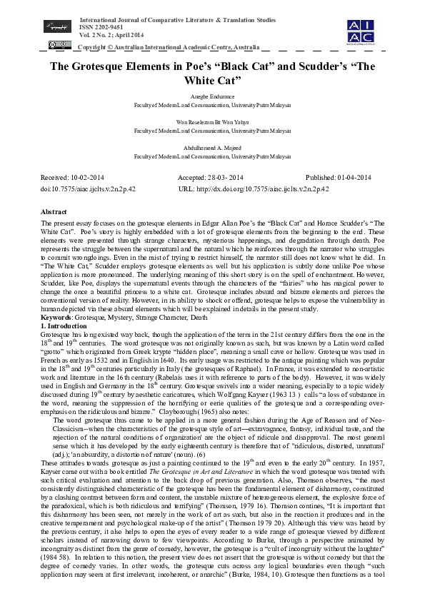 (PDF) The Grotesque Elements in Poe’s “Black Cat” and Scudder’s “The ...