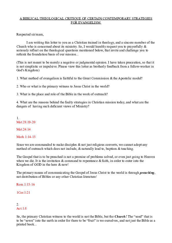 (DOC) Open theological letter to Gideons International