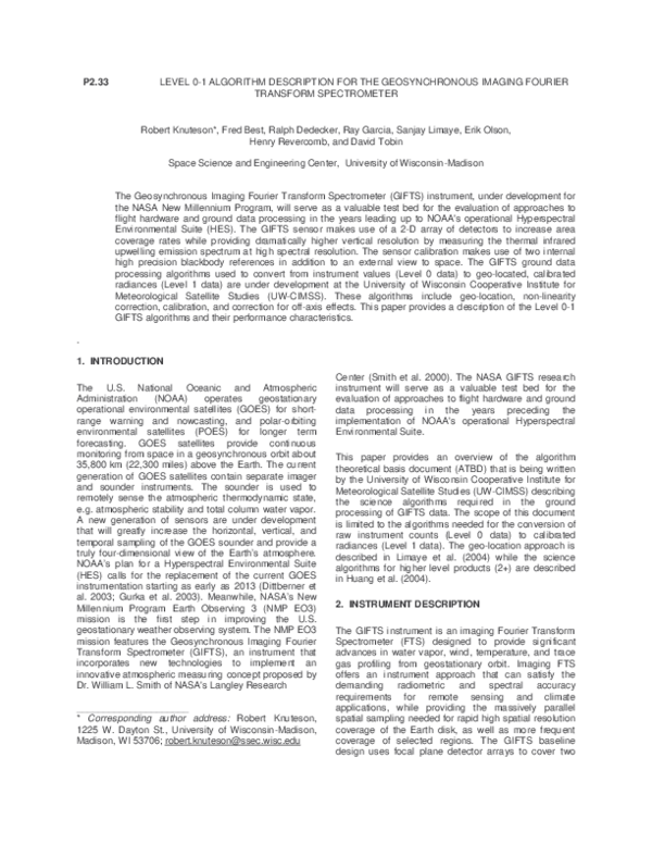 Pdf Level 0 1 Algorithm Description For The Geosynchronous Imaging