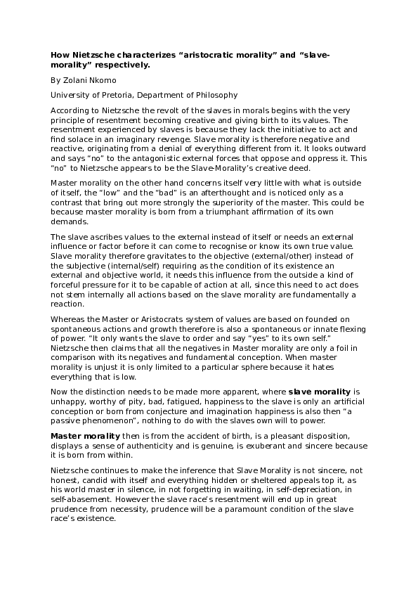 (DOC) How Nietzsche Characterizes Morality