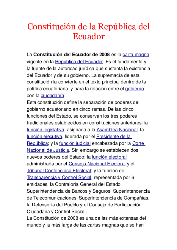CONSTITUCION DE LA REPUBLICA DEL ECUADOR