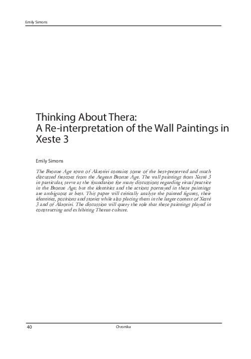 (PDF) Thinking About Thera: A Re-interpretation of the Wall Painting in ...