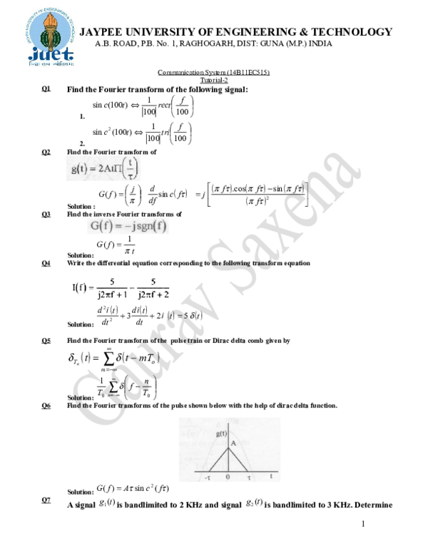fourier transform of the delta function