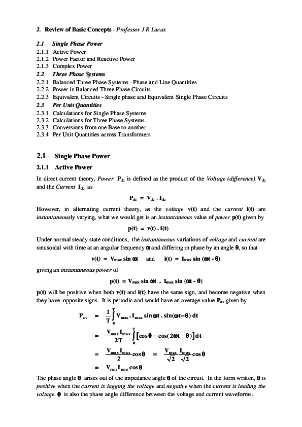 (PDF) Single Phase Power