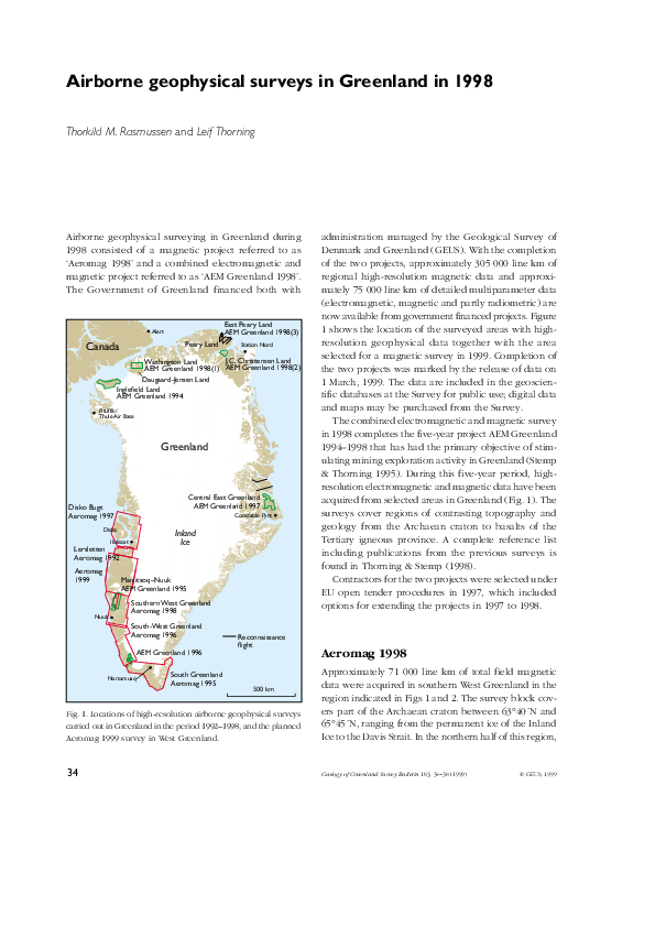 (PDF) Airborne geophysical surveys in Greenland in 1998
