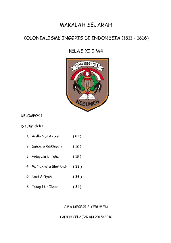 (DOC) MAKALAH SEJARAH