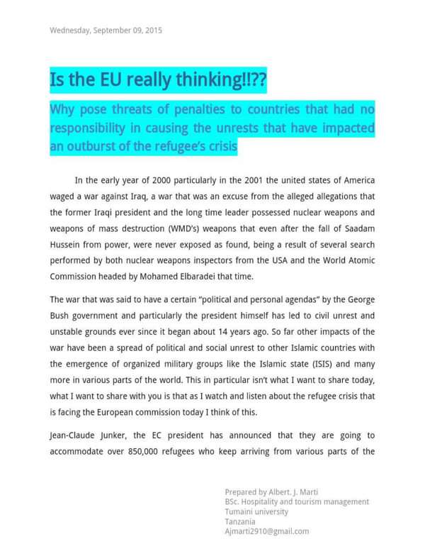 (PDF) The refugee crisis in europe