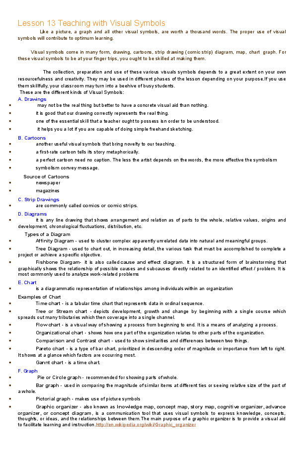 (DOC) Lesson 13 Teaching with Visual Symbols