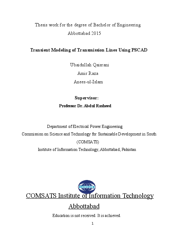 Doc Transient Modeling Of Transmission Lines Using Pscad