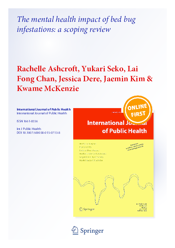 (PDF) The mental health impact of bed bug infestations: a scoping review