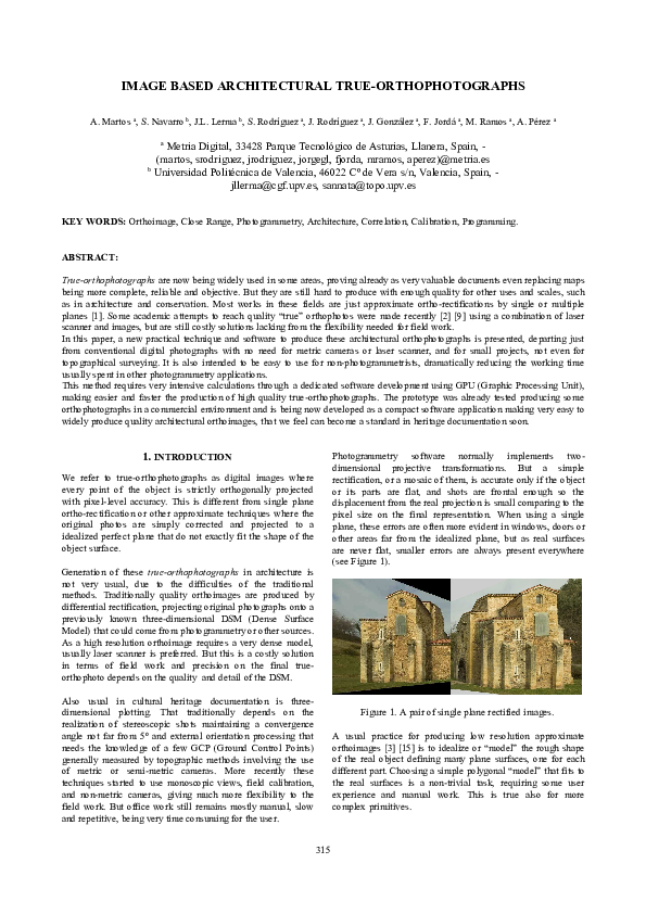 (PDF) IMAGE BASED ARCHITECTURAL TRUE-ORTHOPHOTOGRAPHS