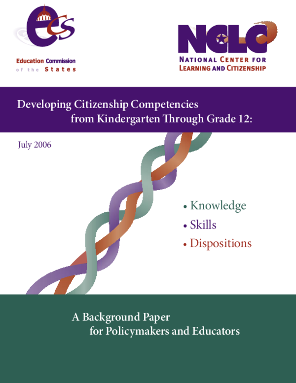 (PDF) Developing Citizenship Competencies from Kindergarten through ...