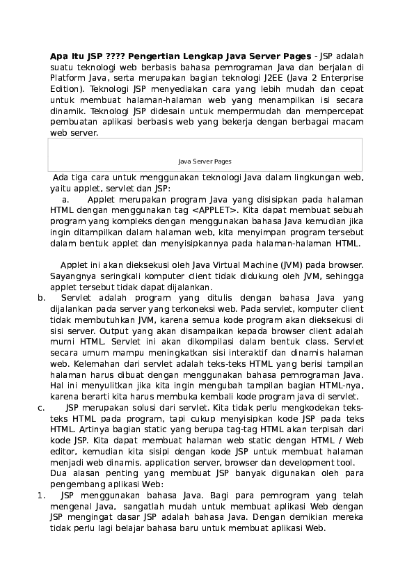 (DOC) Apa Itu JSP