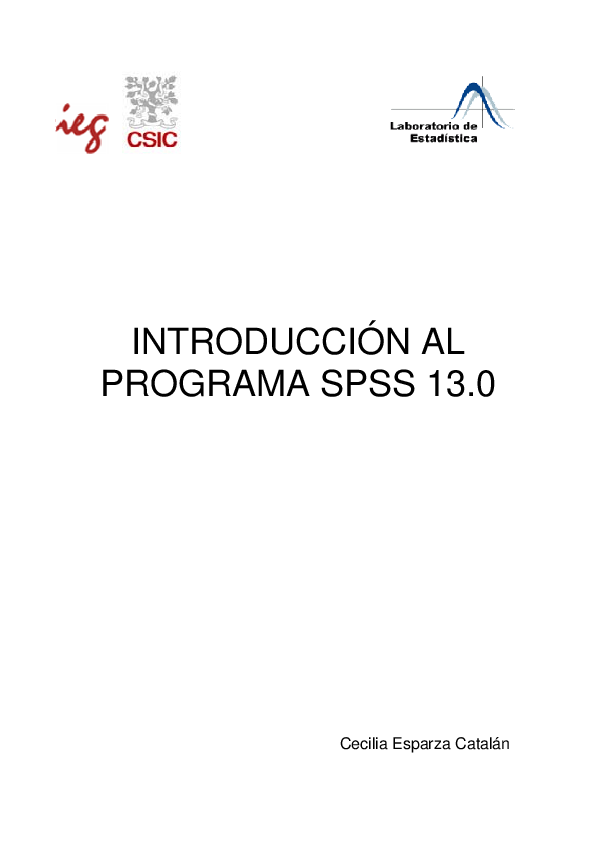 (PDF) INTRODUCCIÓN AL PROGRAMA SPSS 13.0