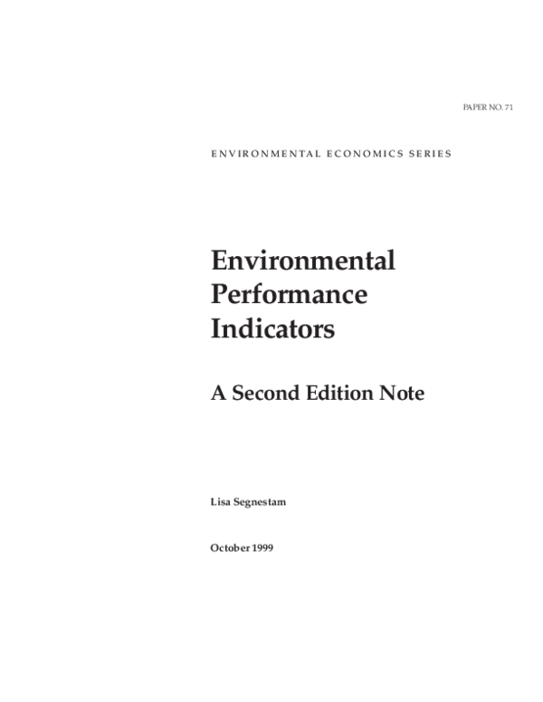 (PDF) Environmental Performance Indicators