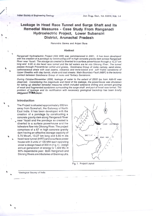 (PDF) LEAKAGE IN HEAD RACE TUNNEL AND SURGE SHAFT AND ITS REMEDIAL ...