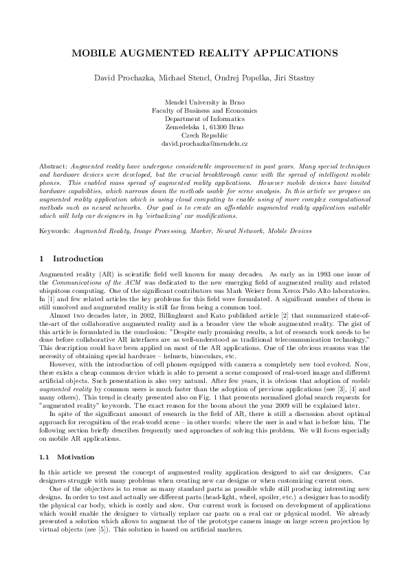 (PDF) Mobile augmented reality applications
