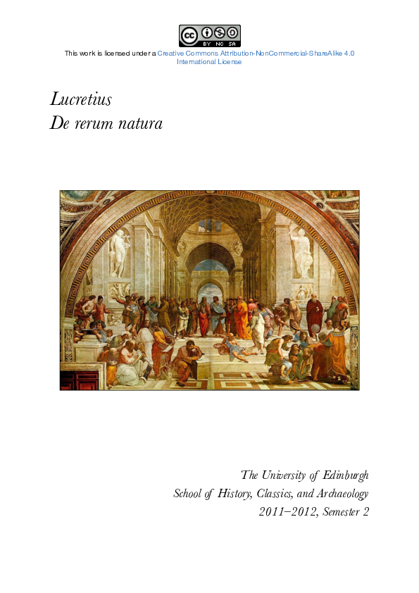 de rerum natura lucrèce texte