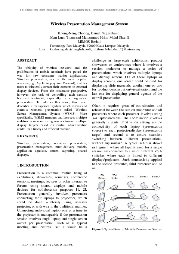 (PDF) Wireless Presentation Management System