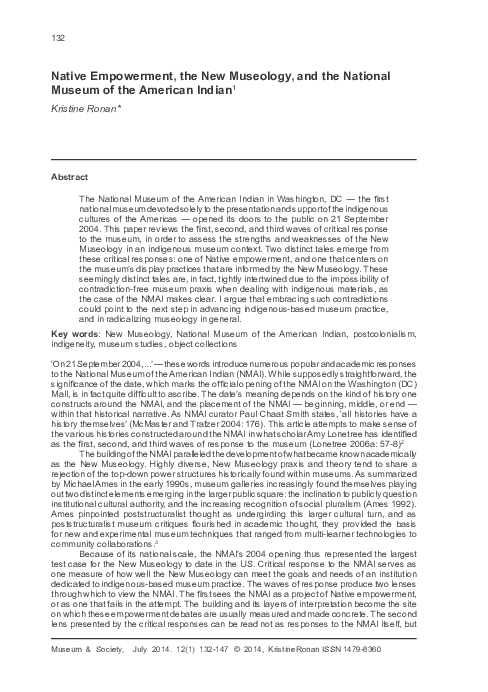 (PDF) Native Empowerment, the New Museology, and the National Museum of ...