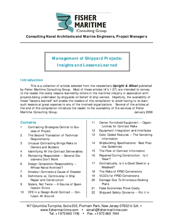 (PDF) Consulting Naval Architects and Marine Engineers, Project ...