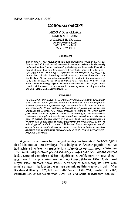 (PDF) Hohokam Origins