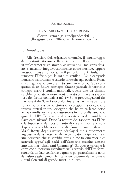 (PDF) Il nemico visto da Roma. Sloveni, comunisti e indipendentisti ...