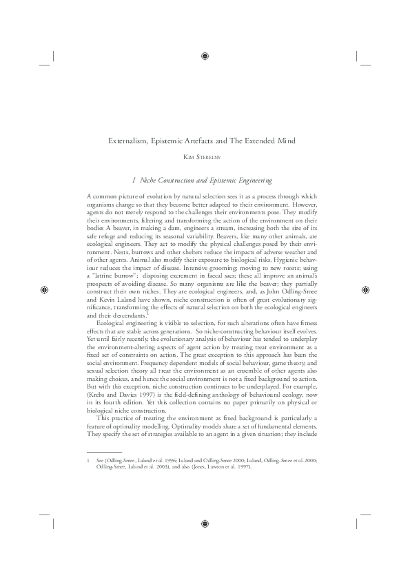 Externalism, Epistemic Artefacts and The Extended Mind