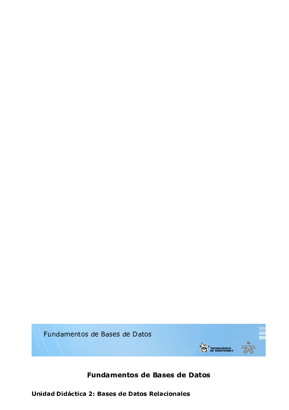 (DOC) Fundamentos de Bases de Datos Unidad Didáctica 2: Bases de Datos Relacionales 2.1 ¿Qué es ...