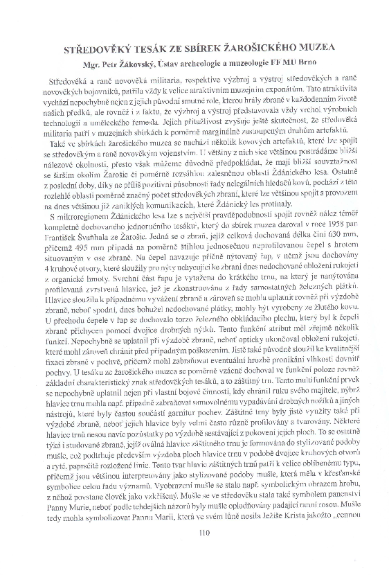 (PDF) Medieval dussack from the collections of the Museum Žarošice ...