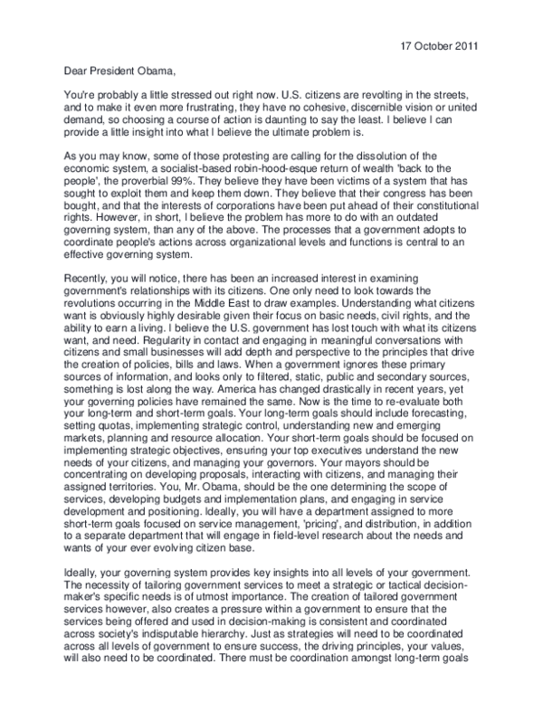 (PDF) Open Letter to President Obama