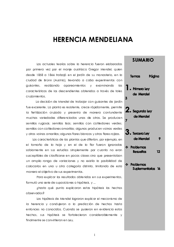 (PDF) 1- Genetica Mendeliana