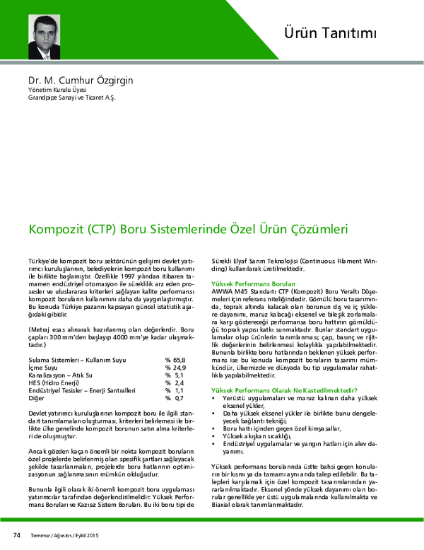 (PDF) Kompozit (CTP) Boru Sistemlerinde Özel Ürün Çözümleri / Custom ...