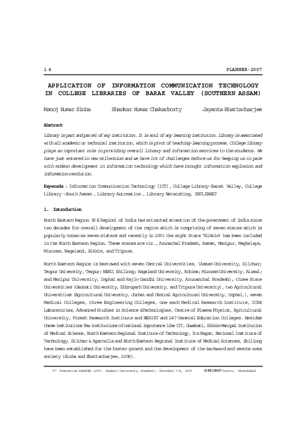 (PDF) APPLICATION OF INFORMATION COMMUNICATION TECHNOLOGY IN COLLEGE ...